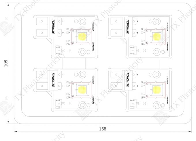 7000K Multi-chip White LEDs 150W 11A High Density LED Devices